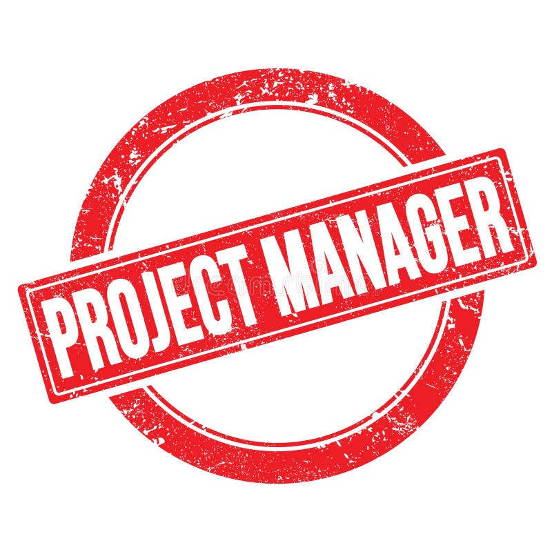 PROJECT MANAGER Text Written on Red Grungy Round Stamp Stock ...