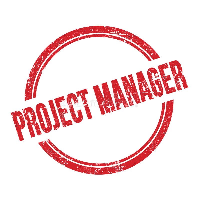 PROJECT MANAGER Text Written on Red Grungy Round Stamp Stock ...