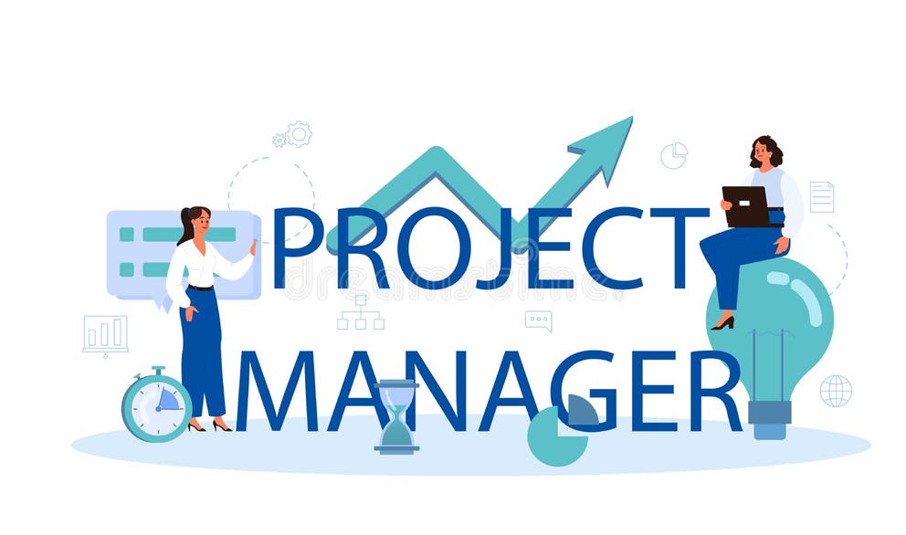 Project Manager Typographic Header. Successful Strategy, Motivation ...