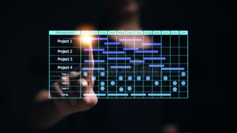 Project Manager Working on Laptop and Updating Tasks and Milestones ...