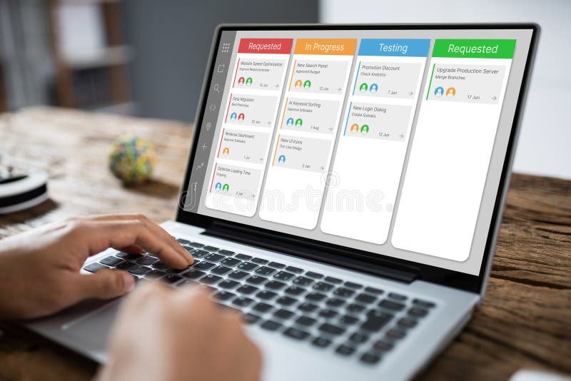Project Manager Using Agile Software Stock Image - Image of software ...