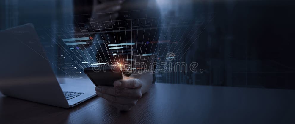 Project Manager Working with Ai Management Update Tasks with Milestones ...
