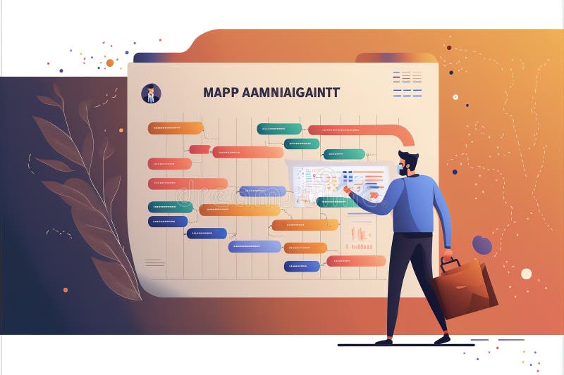 Project Manager Working with Gantt Chart Planning Schedule, Tracking ... Project Manager Working with Gantt Chart Planning Schedule, Tracking ...