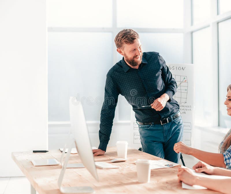Project Manager at a Working Meeting with the Business Team Stock Image ...