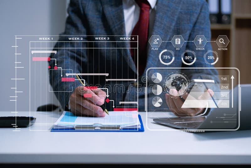 Project Manager Working and Update Tasks with Milestones Progress ...