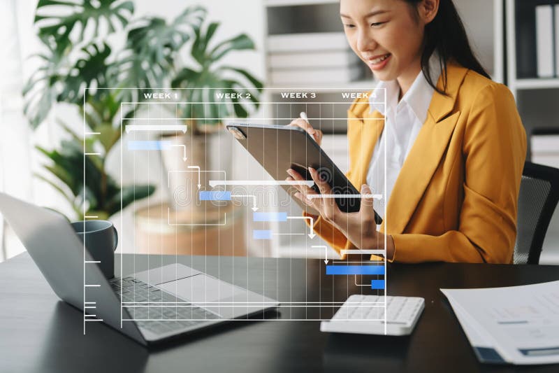 Project Manager Working and Update Tasks with Milestones Progress ...