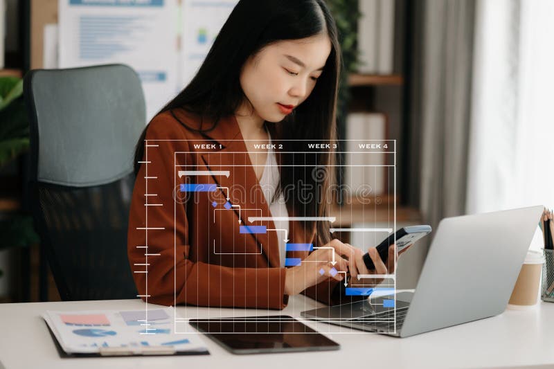 Project Manager Working and Update Tasks with Milestones Progress ...