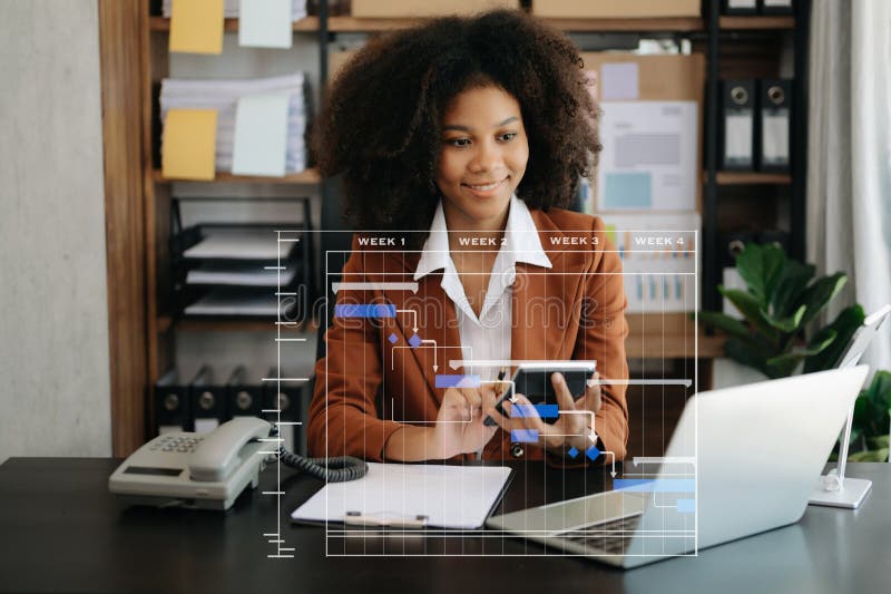 Project Manager Working and Update Tasks with Milestones Progress ...