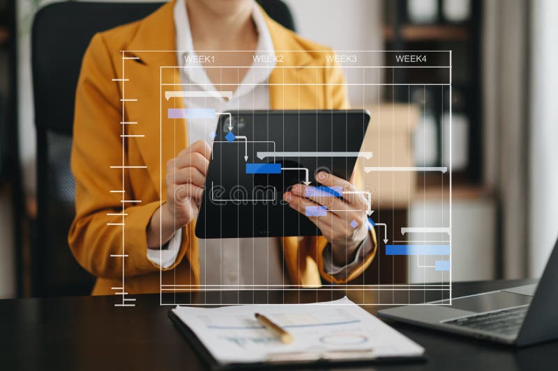 Project Manager Working and Update Tasks with Milestones Progress ...