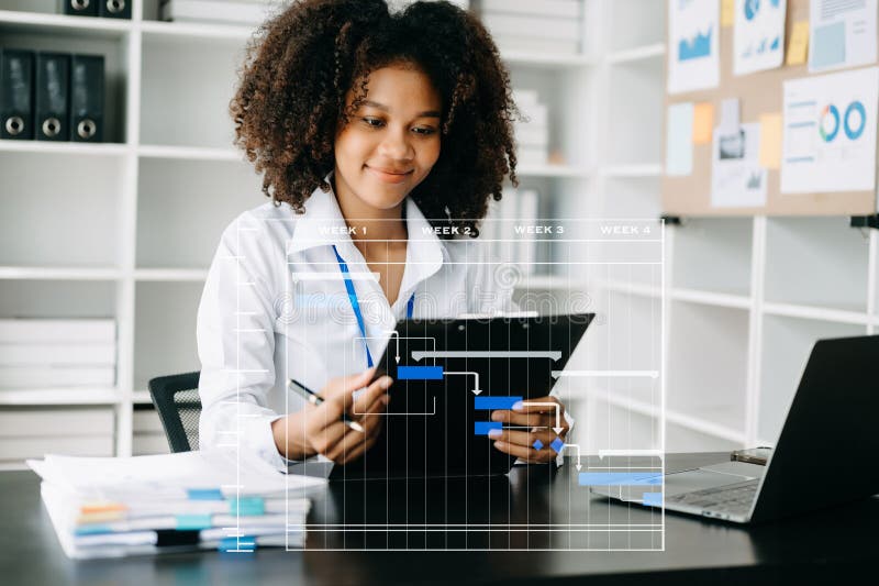 Project Manager Working and Update Tasks with Milestones Progress ...