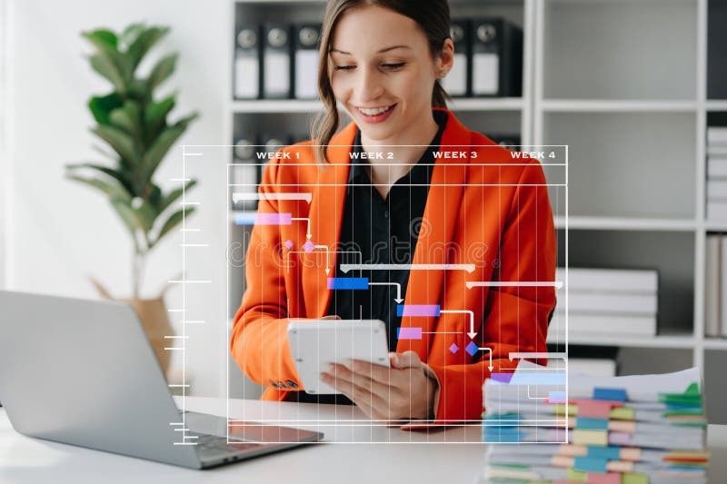 Project Manager Working and Update Tasks with Milestones Progress ...