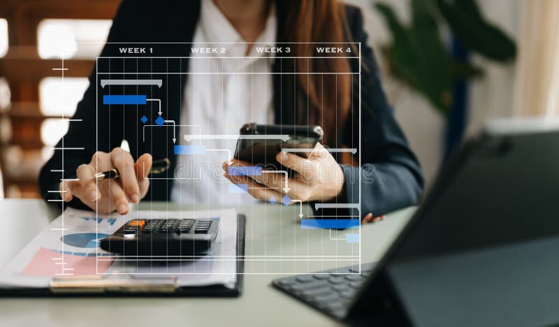 .Project Manager Working and Update Tasks with Milestones Progress ...