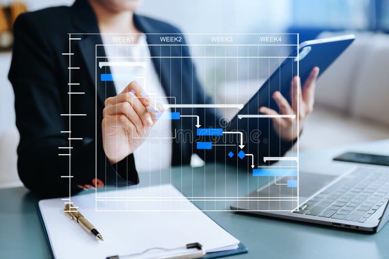 Project Manager Working and Update Tasks with Milestones Progress ...