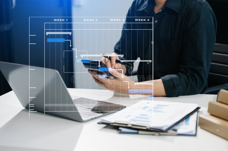 Project Manager Working and Update Tasks with Milestones Progress ...