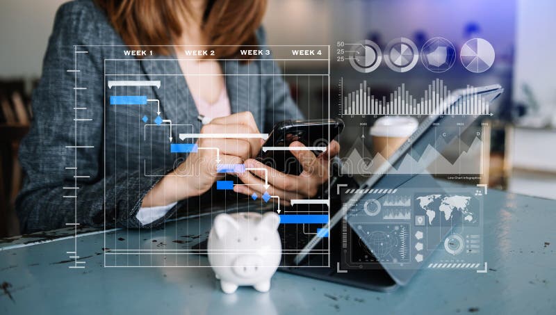 Project Manager Working and Update Tasks with Milestones Progress ...