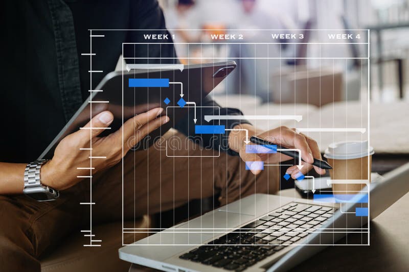 Project Manager Working and Update Tasks with Milestones Progress ...