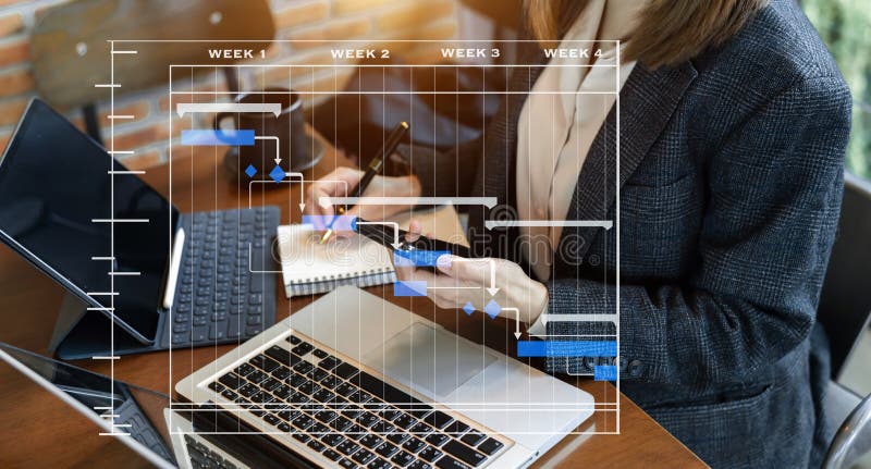 Project Manager Working and Update Tasks with Milestones Progress ...