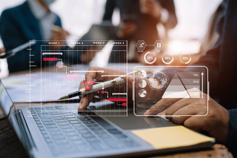 Project Manager Working and Update Tasks with Milestones Progress ...