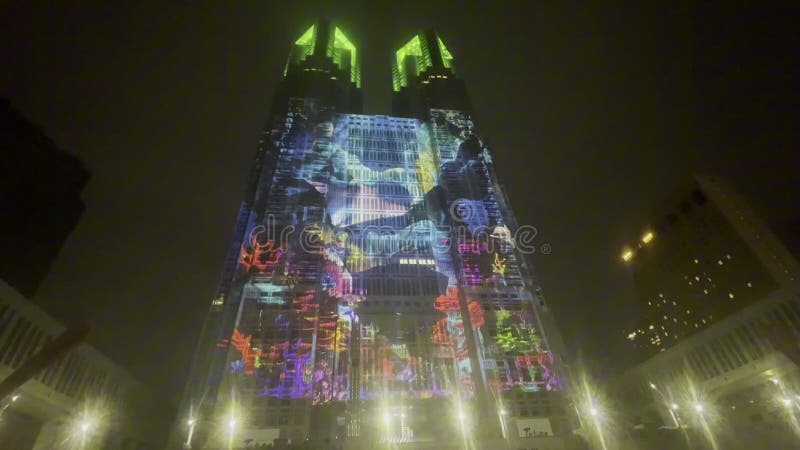 Project Mapping in Tokyo-- Guinness World Record Stock Video - Video of ...