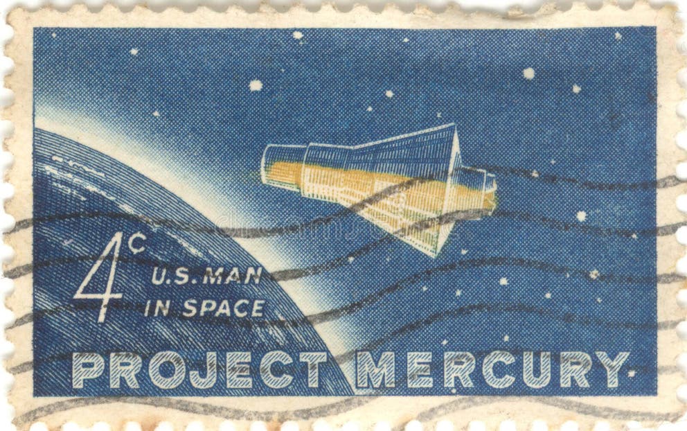 Project Mercury Stamp editorial stock photo. Image of mail - 2440648