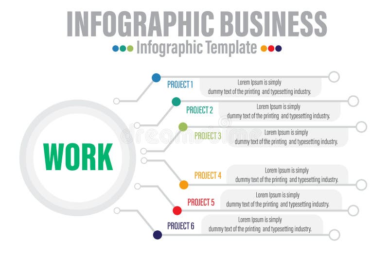 6 Project Modern Circle Timeline Diagram with Planning Workflow and ...