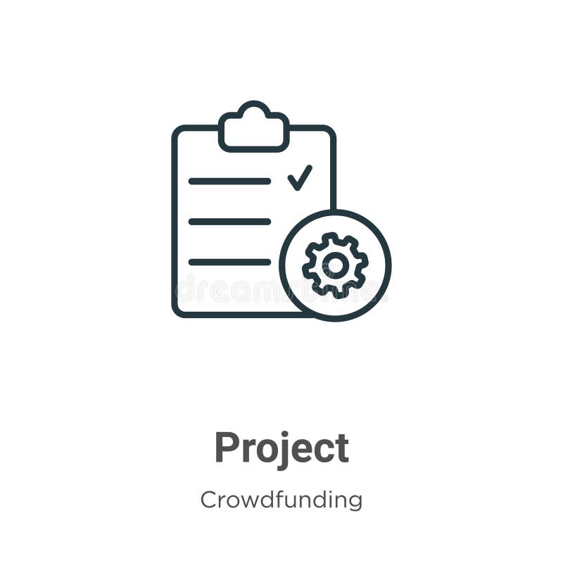 Project Outline Vector Icon. Thin Line Black Project Icon, Flat Vector ...