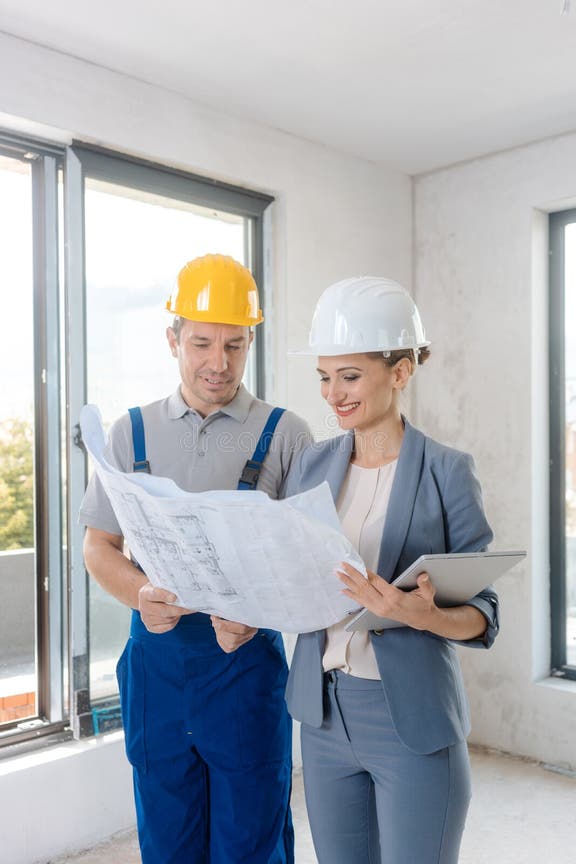 Project Owner and Construction Worker during Acceptance Stock Image ...