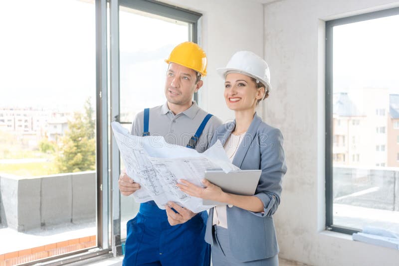 Project Owner and Construction Worker during Acceptance Stock Image ...