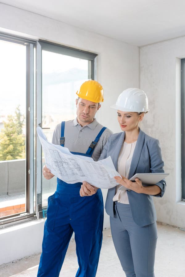 Project Owner and Construction Worker during Acceptance Stock Photo ...