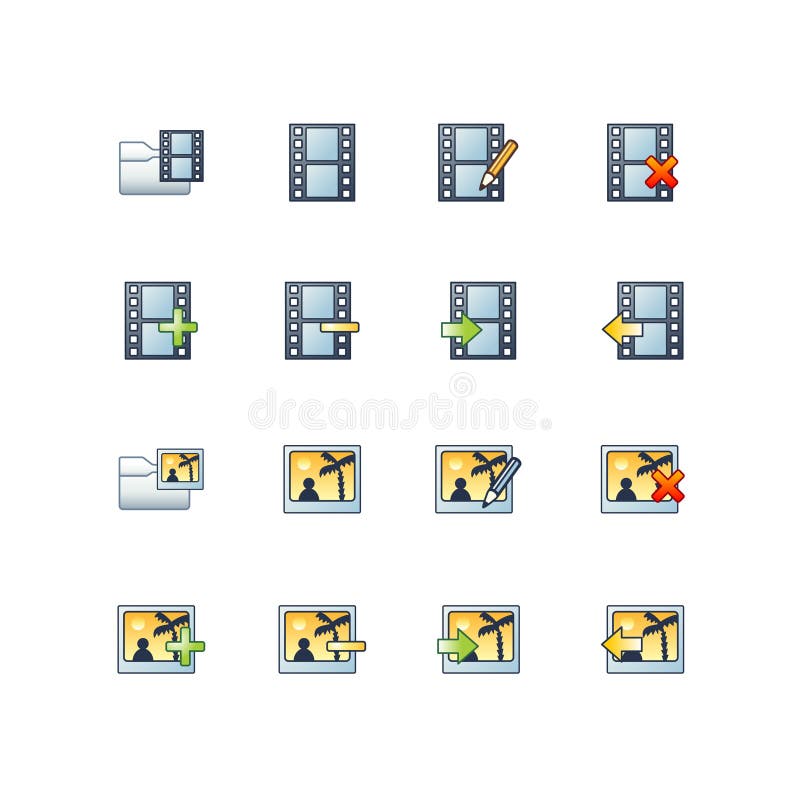 Project Photo and Video Files Stock Vector - Illustration of icons ...