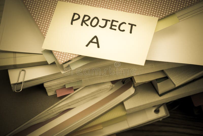 Project; the Pile of Business Documents on the Desk Stock Image - Image ...