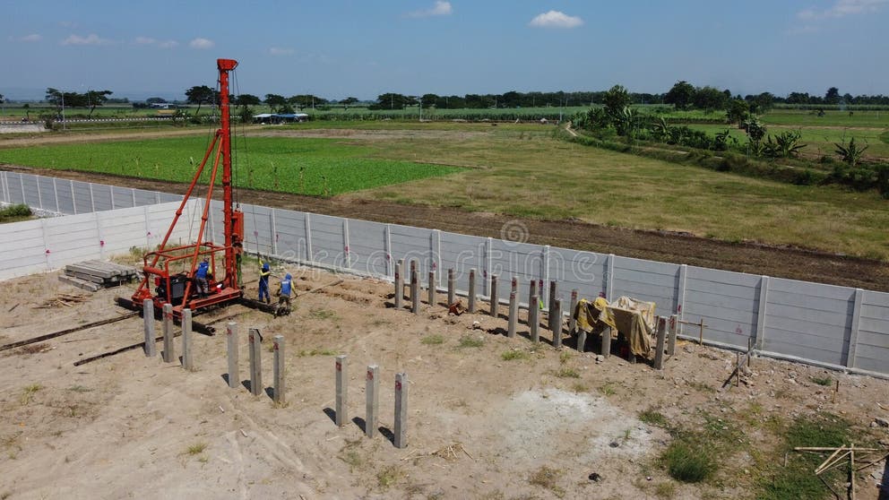 Project Piling Construction Stock Image - Image of hydraulic, civil ...