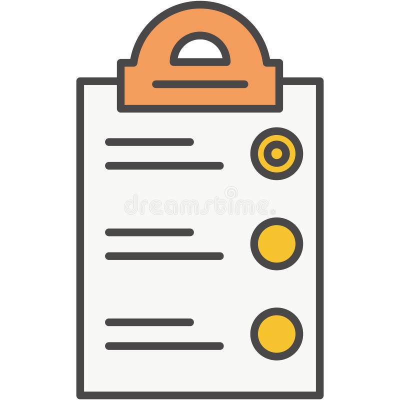 Plan Clipboard with Check Boxes. Vector Outline Illustration Stock ...