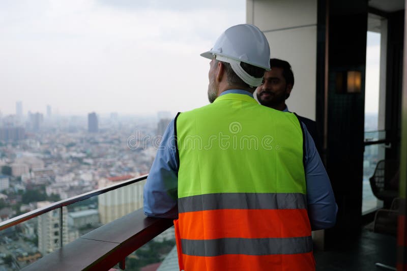 Project Planing between Engineer Foreman Manager and Businessman Stock ...