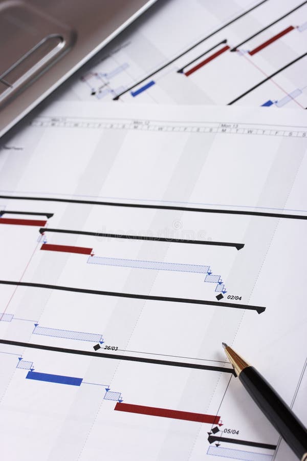 Project Planning Gantt Chart Stock Image - Image of control, paper ...