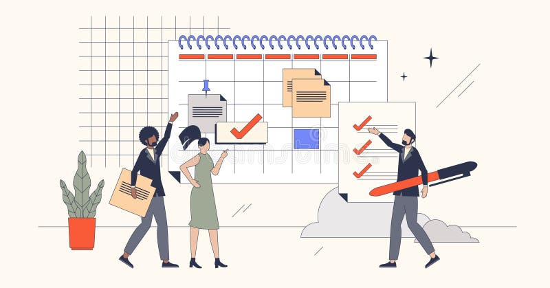 Project Planning and Business Tasks Organization Retro Tiny Person ...