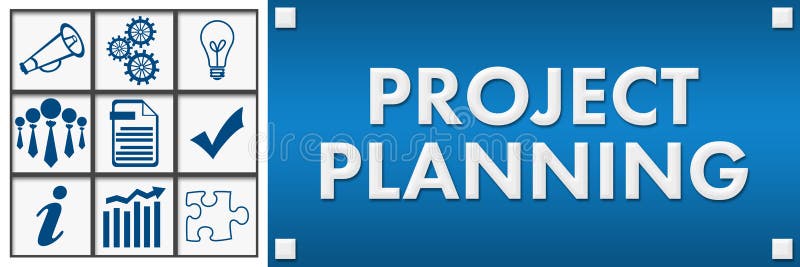 Project Planning Business Symbols Grid Left Stock Illustration ...