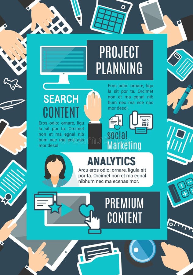 Project Planning Internet Search Vector Poster Stock Vector ...