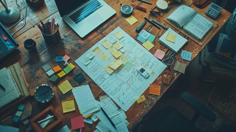 Project Planning, an Organized Workspace Displaying the Initial Stages ...