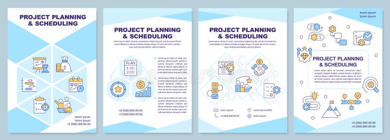 Project Planning and Scheduling Blue Brochure Template Stock Vector ...