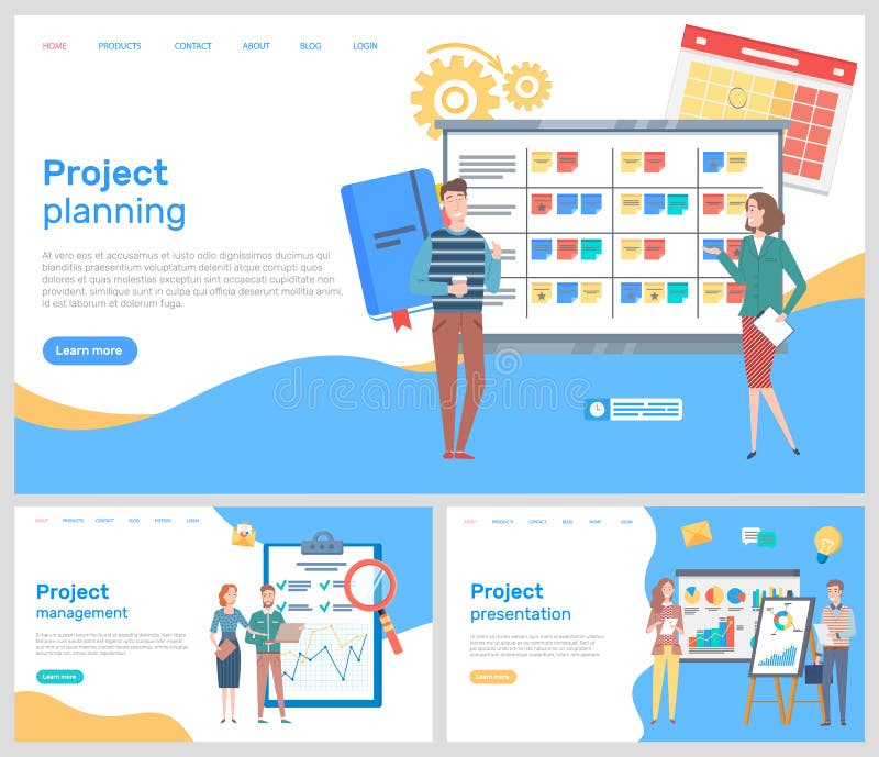 Project Planning with Team. Partnership Management Stock Vector ...