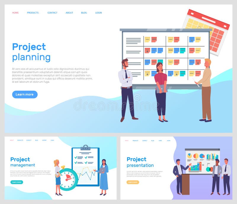 Project Planning with Team. Partnership Management Stock Vector ...