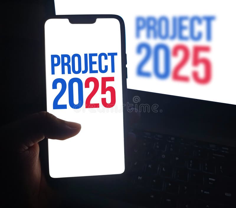 Project 2025 Political Concept Background with Typography on Mobile ...