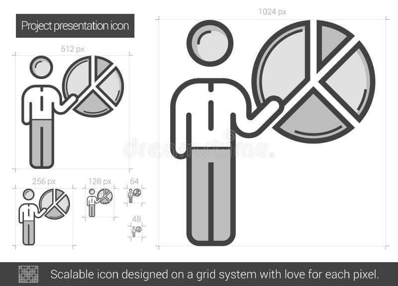 Project Presentation Line Icon. Stock Vector - Illustration of black ...