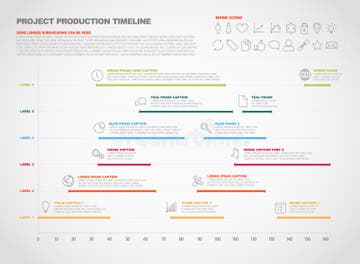 Project Production Timeline Graph Stock Vector - Illustration of icons ...