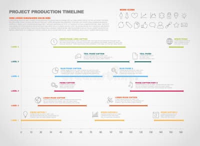 Project Production Timeline Graph Stock Vector - Illustration of icons ...