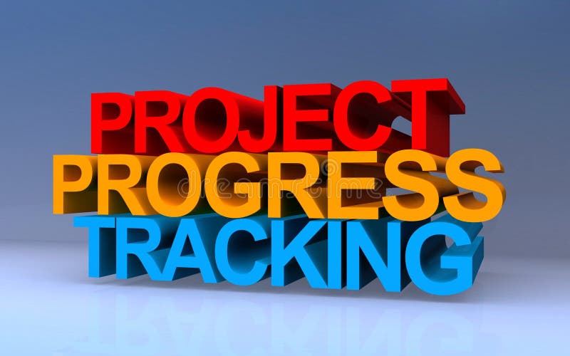 Project Progress Tracking on Blue Stock Illustration - Illustration of ...