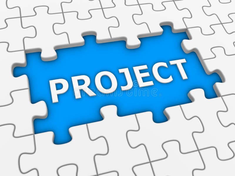 Project Puzzle Shows Plan Mission or Task Stock Illustration ...