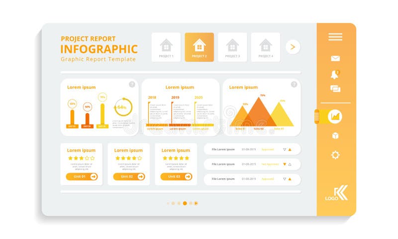Project Report with Infographic Templates Stock Vector - Illustration ...