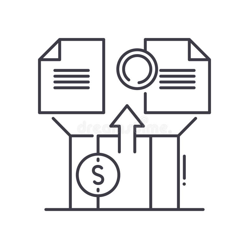 Project Revenue Icon, Linear Isolated Illustration, Thin Line Vector ...